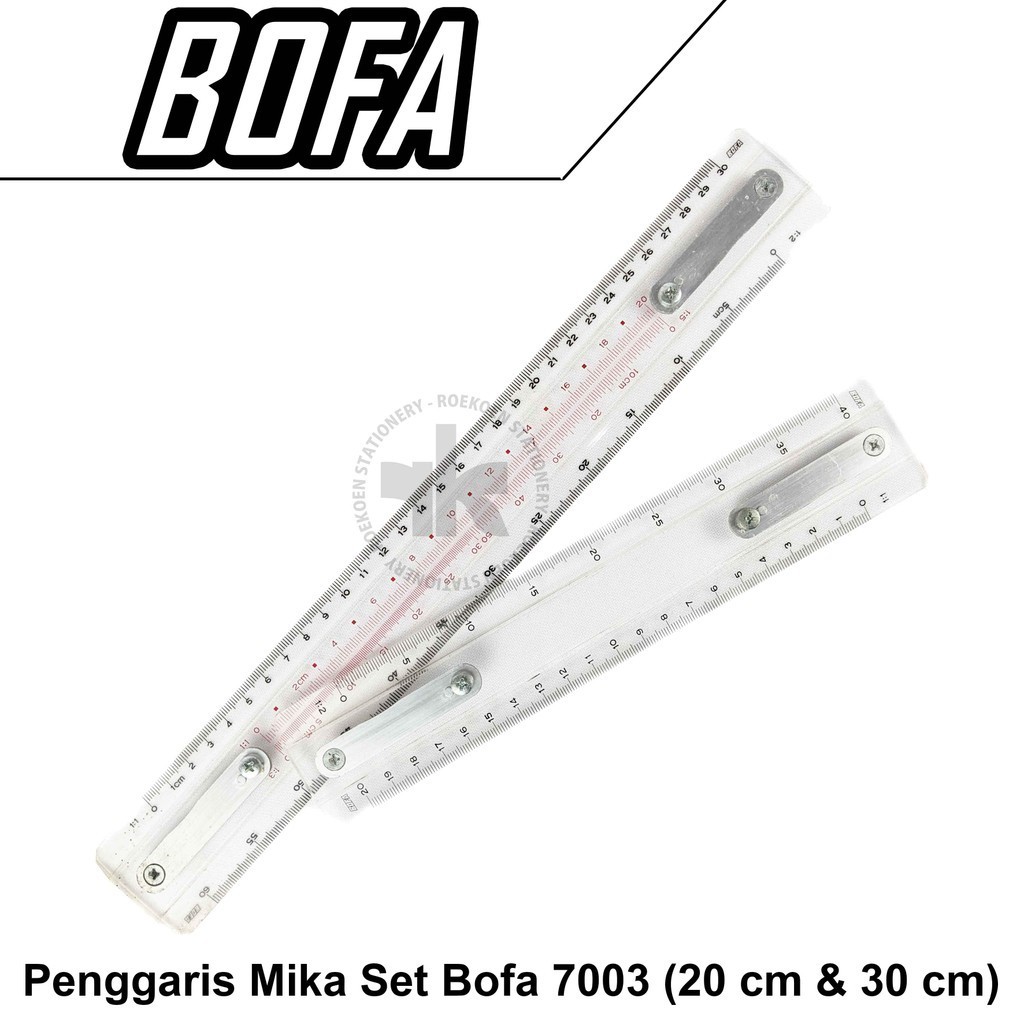 Jual Bofa Penggaris Mika Set Polos 7003 (20cm & 30cm) | Shopee Indonesia