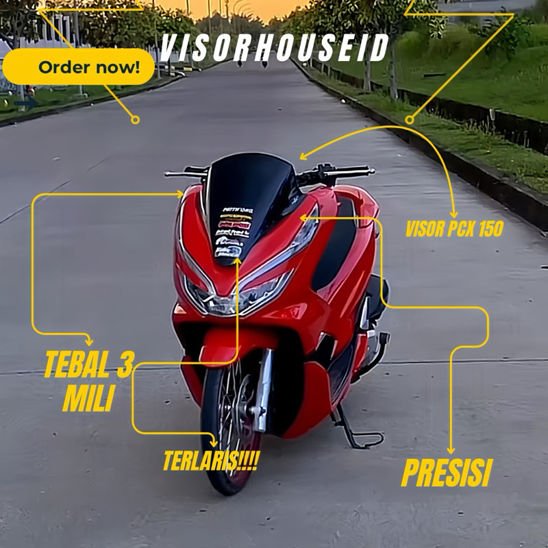 Jual Visor pcx 150 thailand exclusive standar variasi COD windshield ...