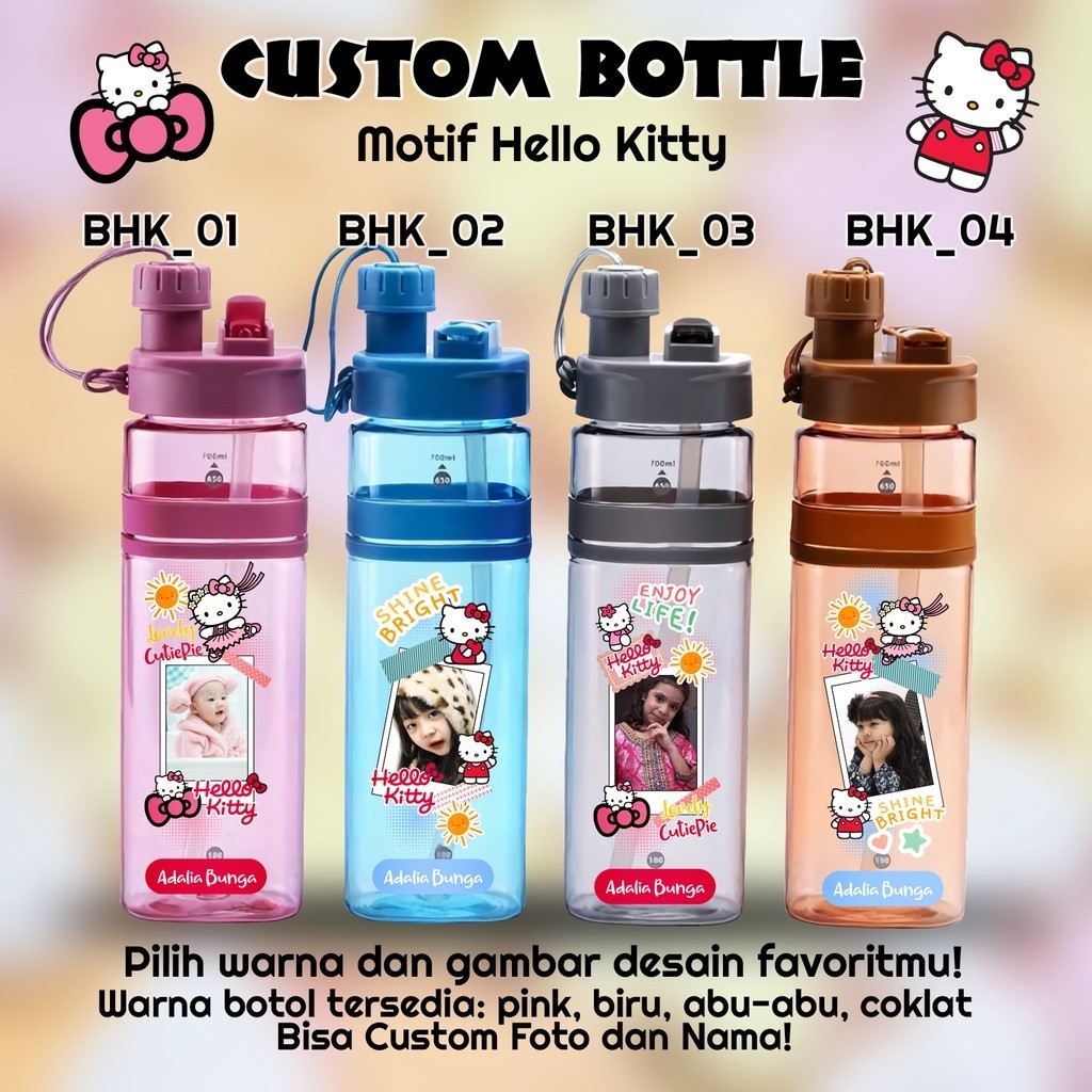 Jual Botol Minum 2in1 & MY BOTTLE Gambar Hello Kitty - Bisa Custom Foto ...