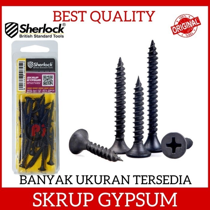 Jual SHERLOCK Isi 25 Pcs Skrup Gypsum Dry Wall Screw Sekrup Gipsum ...