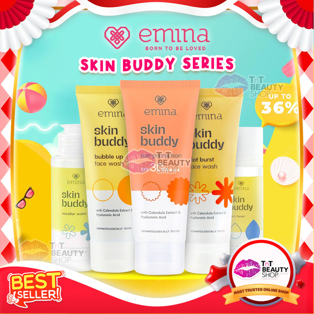 Jual Emina Skin Buddy SERIES | Face Wash, Scrub 60ml Dot Burst, Double ...