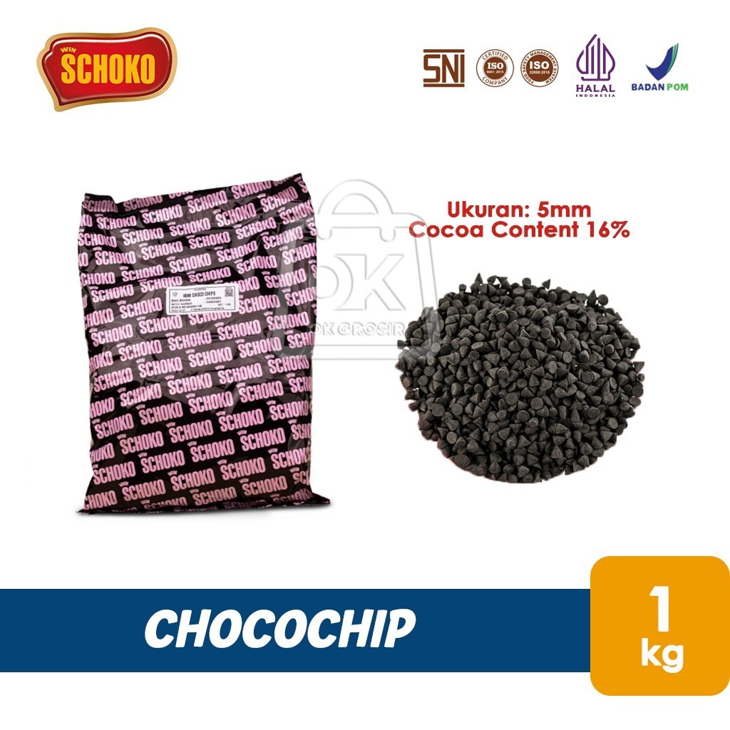 Jual Choco Chips SCHOKO Dark Mini Chocochip Chocolate (Asli 1kg ...