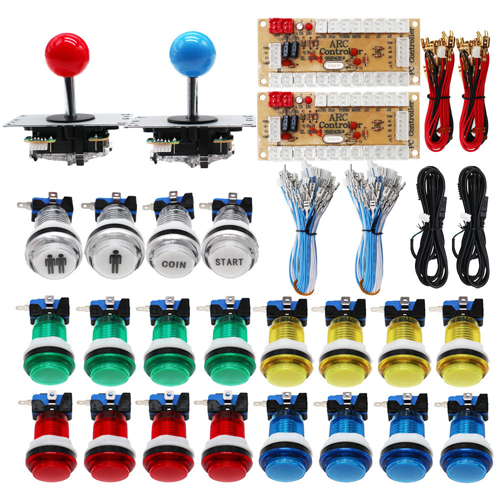 Jual 2 players Arcade Joystick Kit DIY Game Machine PC Raspberry Pi Arcade USB Zero Delay Board ...
