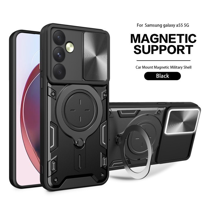 Jual CASING SAMSUNG GALAXY A15 A25 A35 A55 MAGNETIC CAMERA SLIDE 360 RING STAND SOFTCASE ...