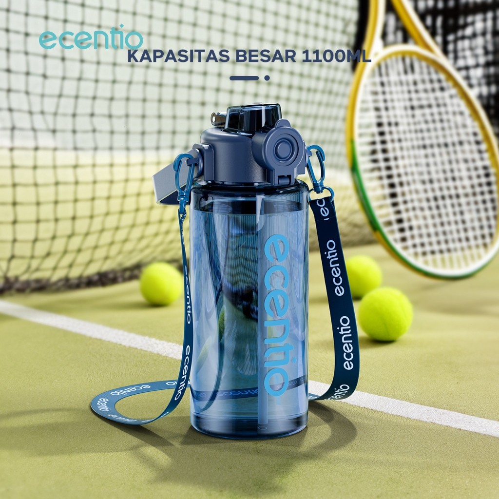 Jual ECENTIO Botol Air Sport Biru 1100ml Large Botol Portabel Tempat ...