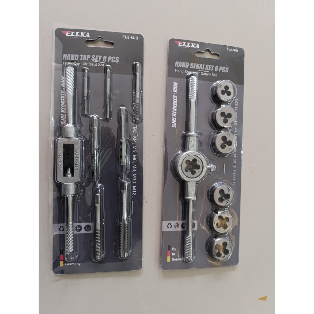 Jual SET 8 PCS HAND TAP SET ULIR DRAT DALAM + GAGANG STANG HANDLE ALAT SENAI PEMBUAT DRAT M3/M4 ...