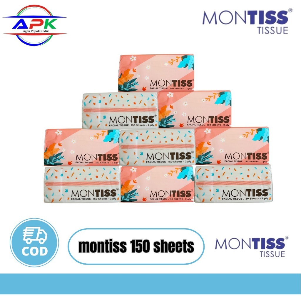 Jual PAKET 6 8 10 PACKS Montiss Facial Tissue - Tisu Wajah Montiss 150 ...