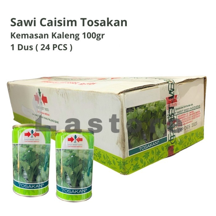 Jual 1 Dus Benih Sawi Caisim Tosakan Isi 24 Pcs Kemasan Kaleng 100gr ...