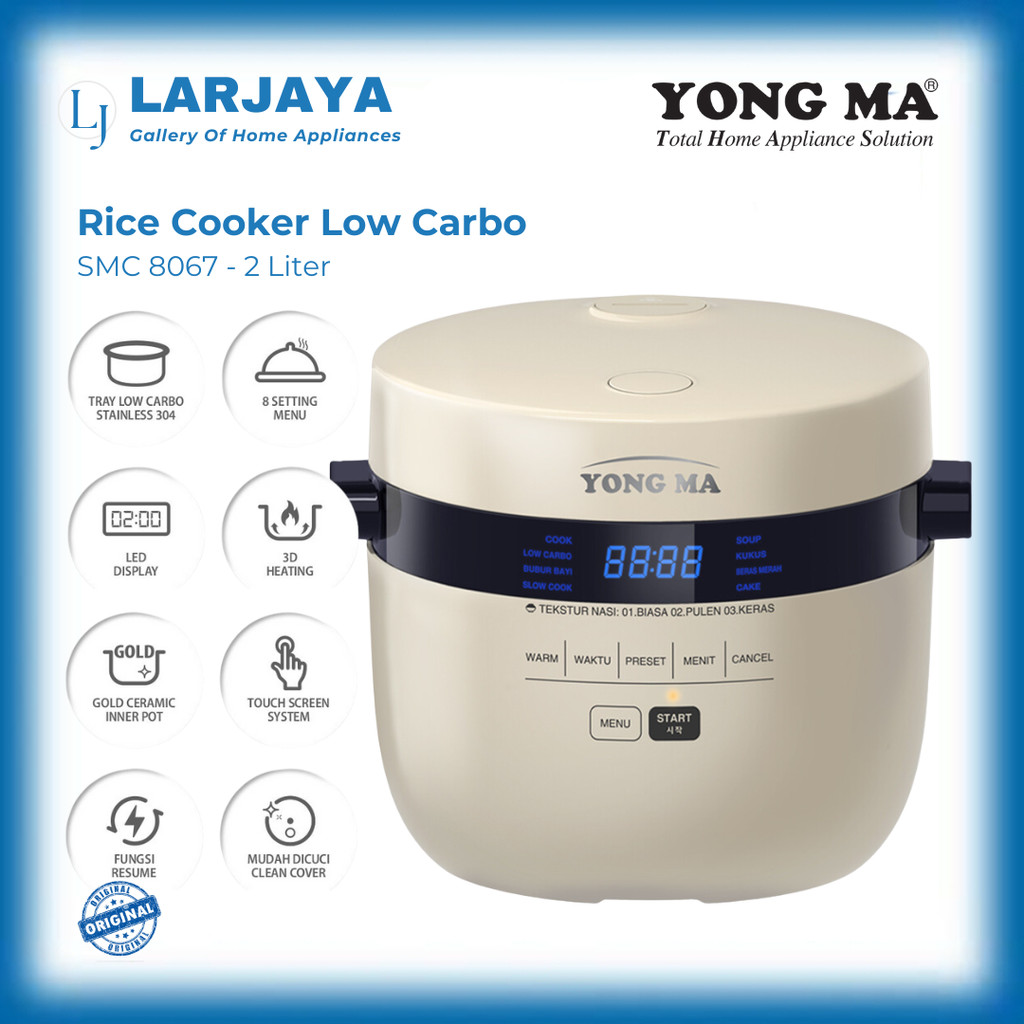 Jual Yong Ma Rice Cooker Digital Low Carbo SMC-8067 | Magic Com Low ...