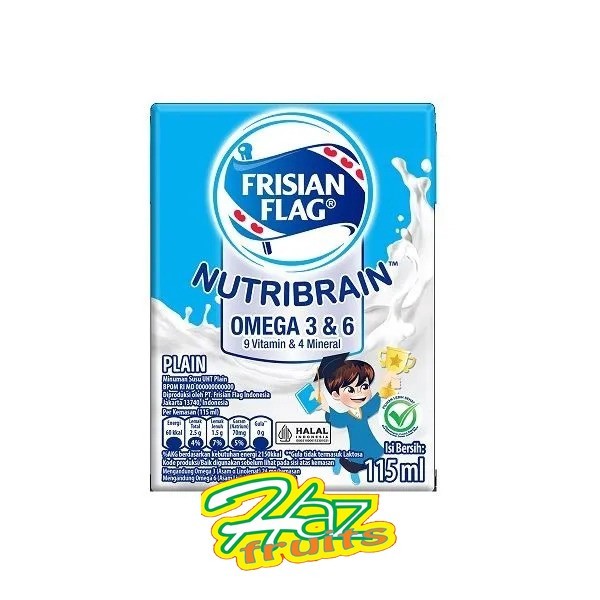 Jual Susu Frisian Flag Nutribrain Plain | Susu Uht Plain 115 Ml x 36 ...