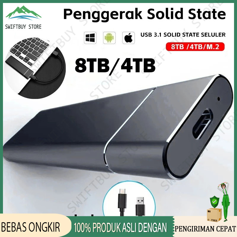 Jual Portable SSD External SSD Eksternal 4TB Capacity, High-Speed USB 3 ...
