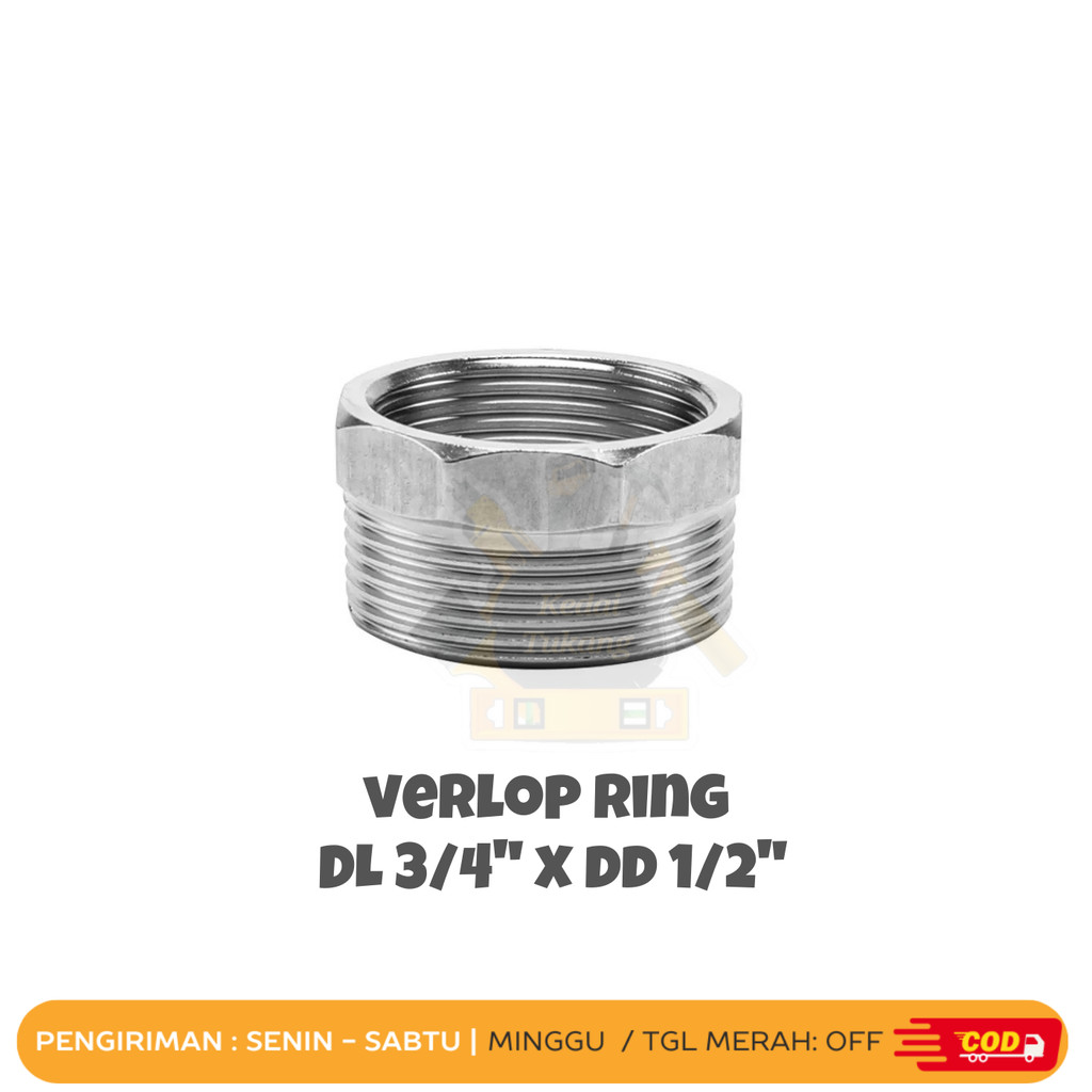 Jual KEDAI TUKANG Verlop Ring 3/4 x 1/2 1/2x3/4 Stainless Reducer Kran ...