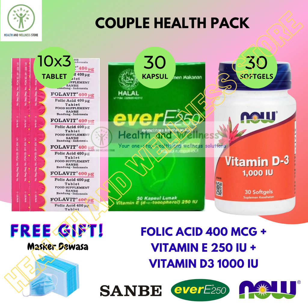 Jual Folavit 400 Mcg 30 Tablet Now Foods D3 1000 IU 30 Softgels Ever E ...