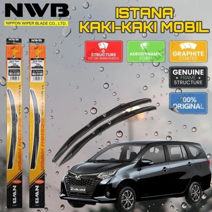 Jual Wiper Depan Toyota Calya Ukuran 20” & 17” NWB Japan Hybrid Frameless | Shopee Indonesia