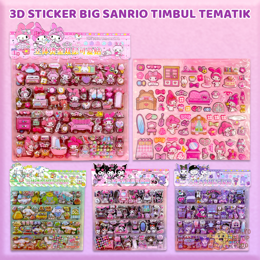 Jual TAIYO 3D Sticker Sanrio Timbul Big 24.5x28.5cm Tematik Stiker ...