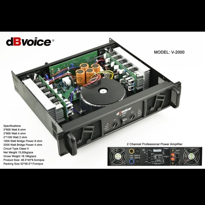 Jual Agen POWER AMPLIFIER DBVOICE V2000 DB VOICE V 2000 GARANSI ...