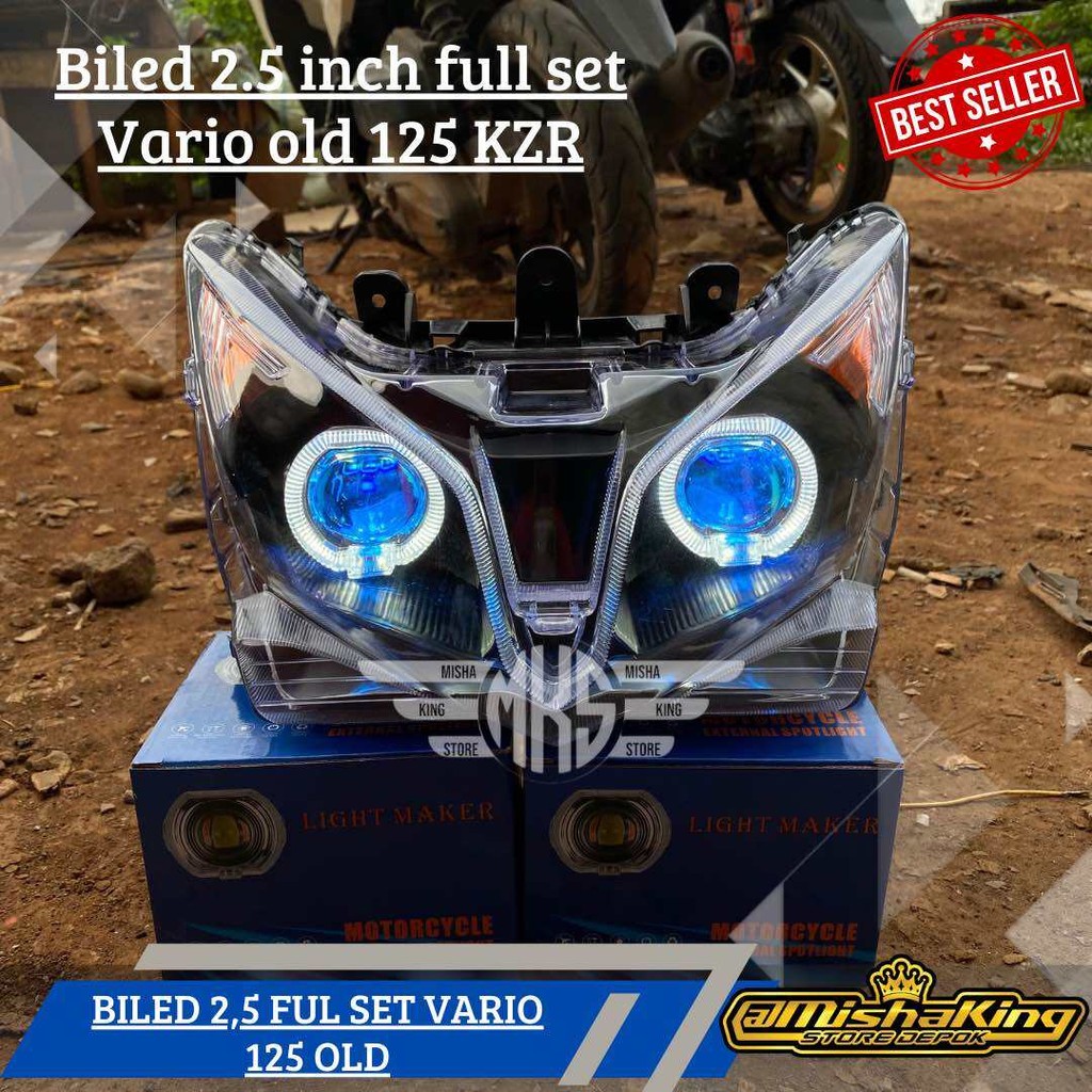Jual Lampu biled vario 125 vario lama full set reflektor tinggal pasang ...