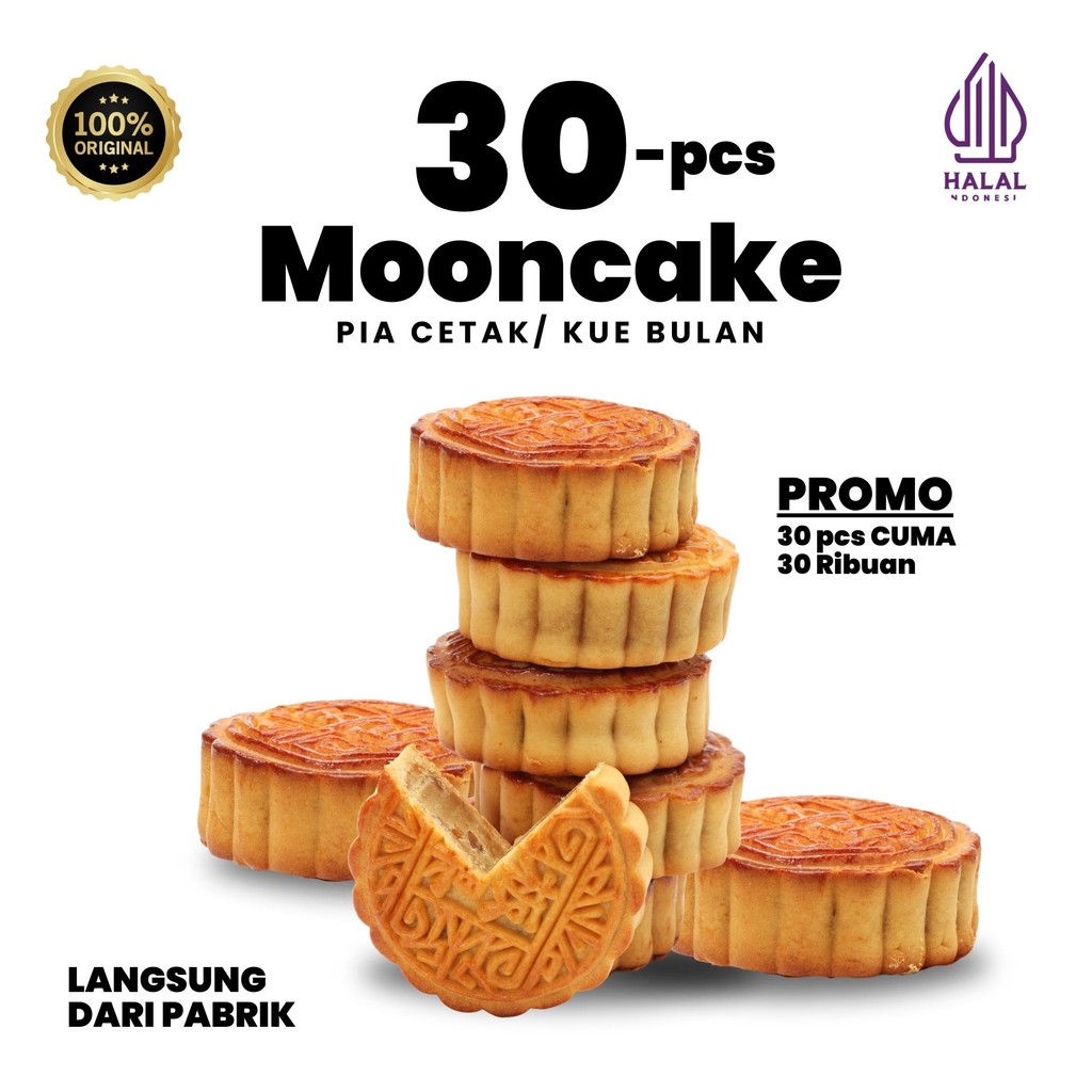 Jual 30 PCS MOONCAKE PIA BULAN PIA PULEN ATAU KUE BULAN BAKPIA BULAN ...