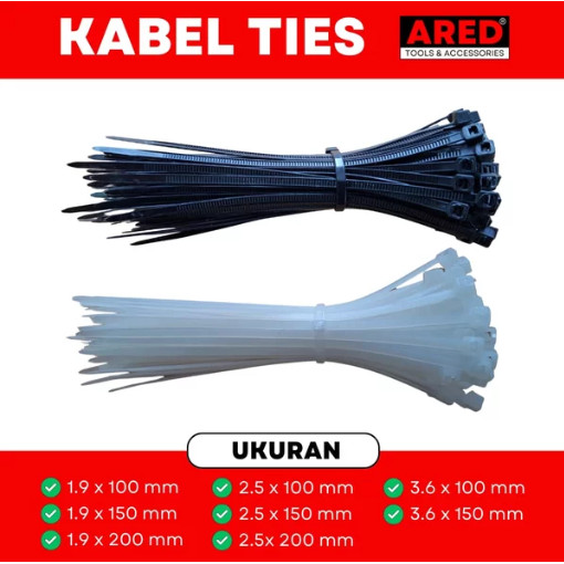 Jual Tali Pengikat Kabel Cable Ties SET 100 PCS Tali Ikat Klem Selang ...