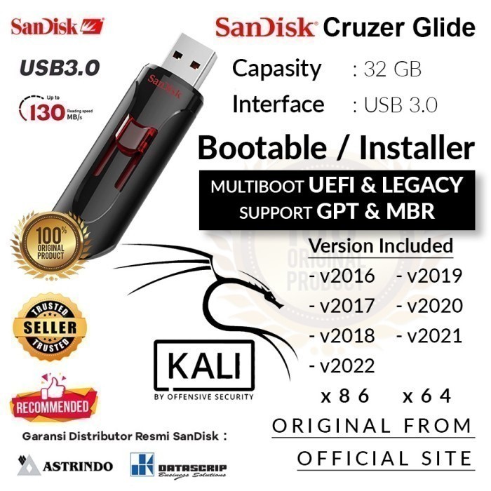 Jual Flashdisk Sandisk Original Bootable Install PC Laptop Linux #KALI ...