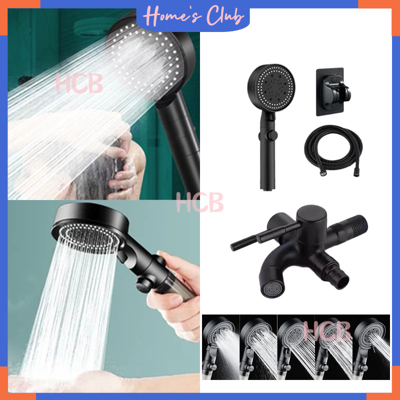 Jual Hitam Kepala Shower / 3In 1 Kepala Shower Set / 5 Mode Shower ...
