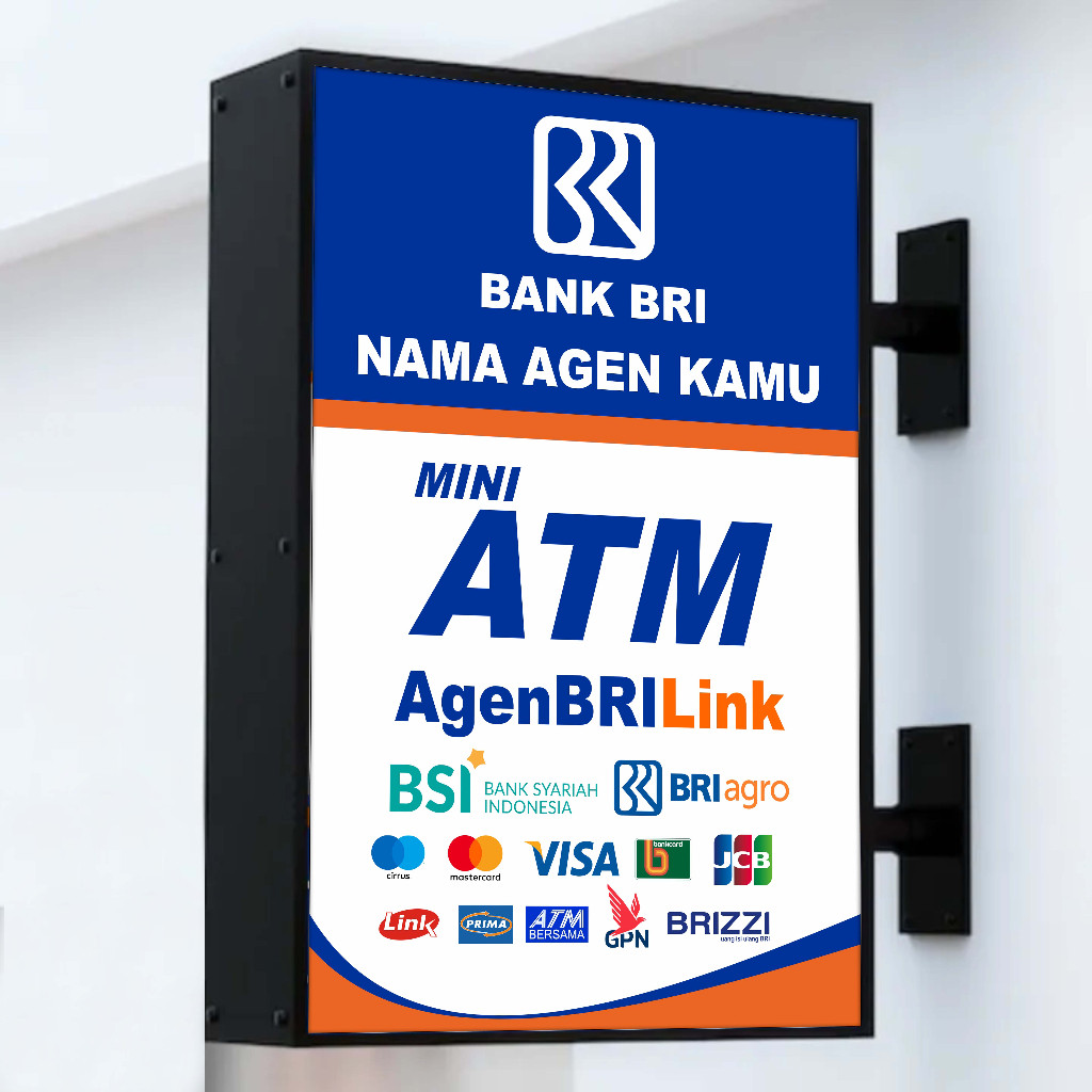 Jual STIKER VINYL NEON BOX BRILINK MINI ATM MODEL 2 (CUSTOM, NAMA AGEN ...