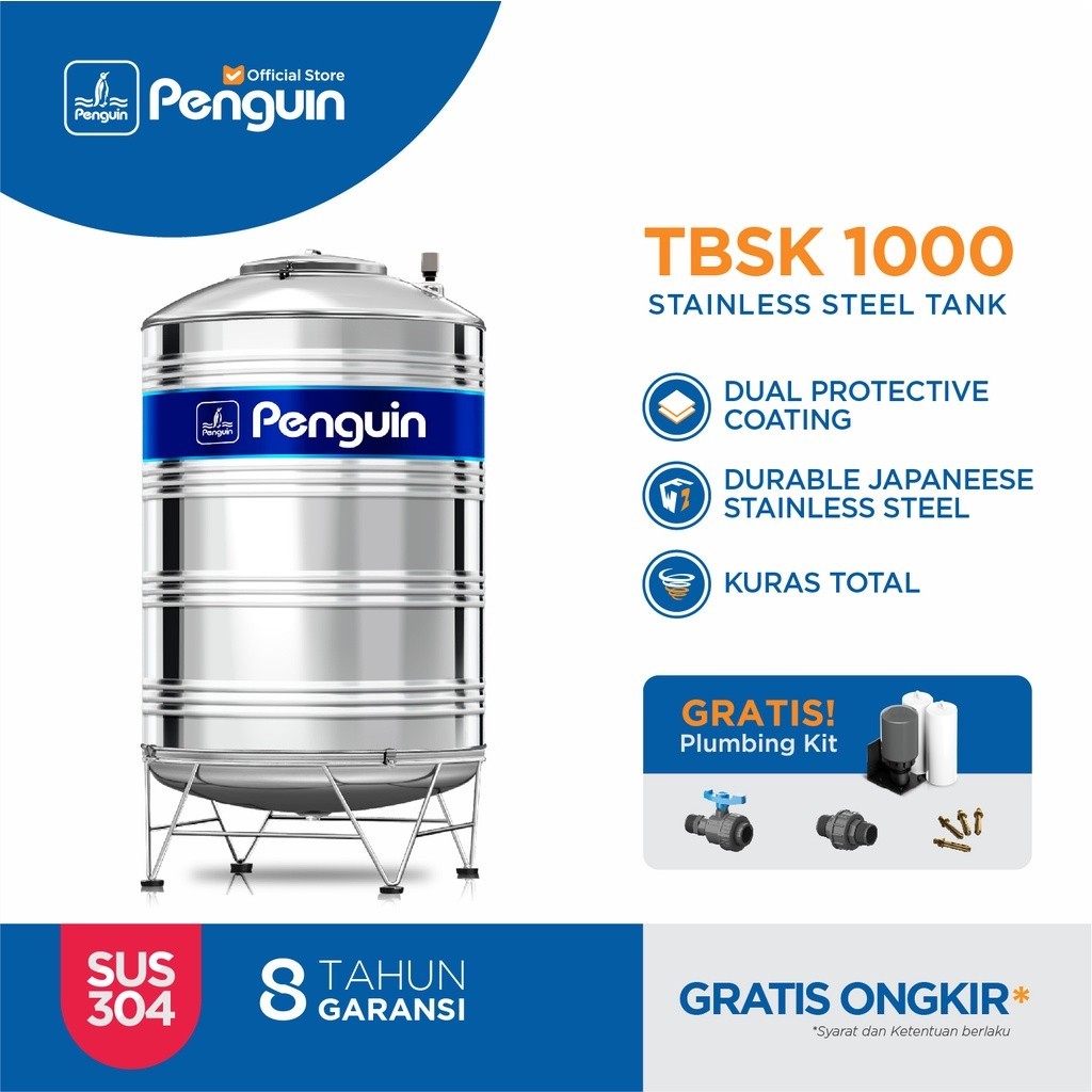 Jual Penguin TBSK-1000 1000 Liter Toren Tandon Tangki Air Stainless ...