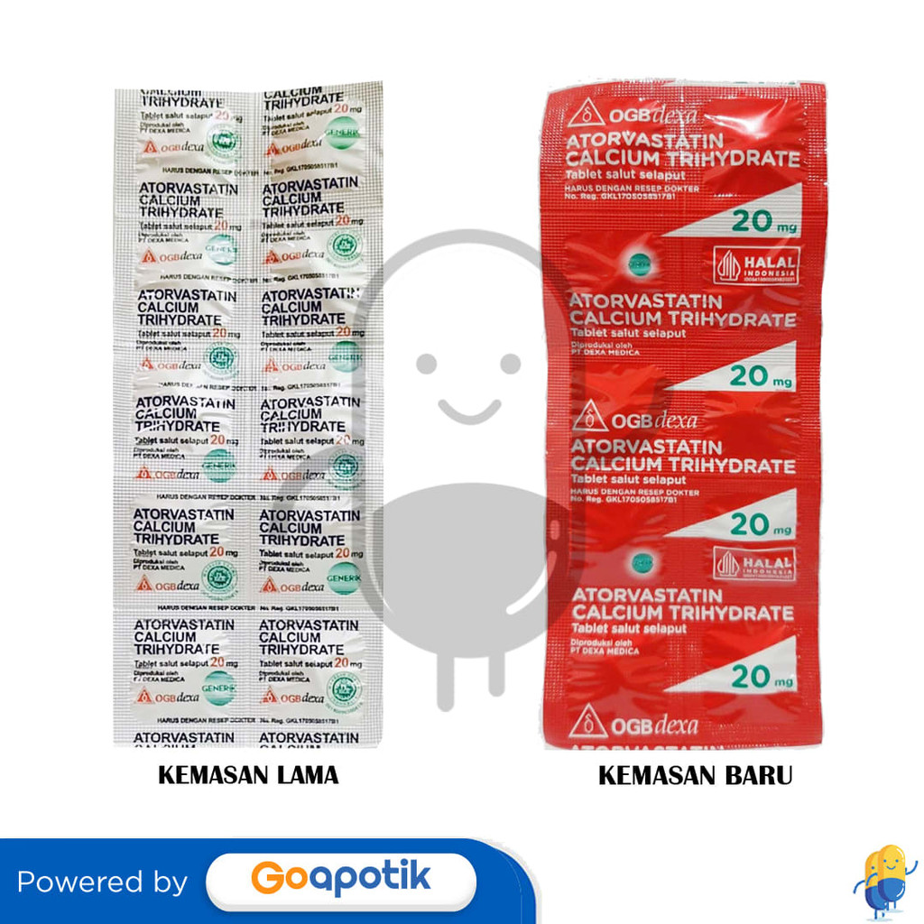 Jual Atorvastatin Calcium Trihydrate Ogb Dexa Medica 20 Mg Strip 10 ...