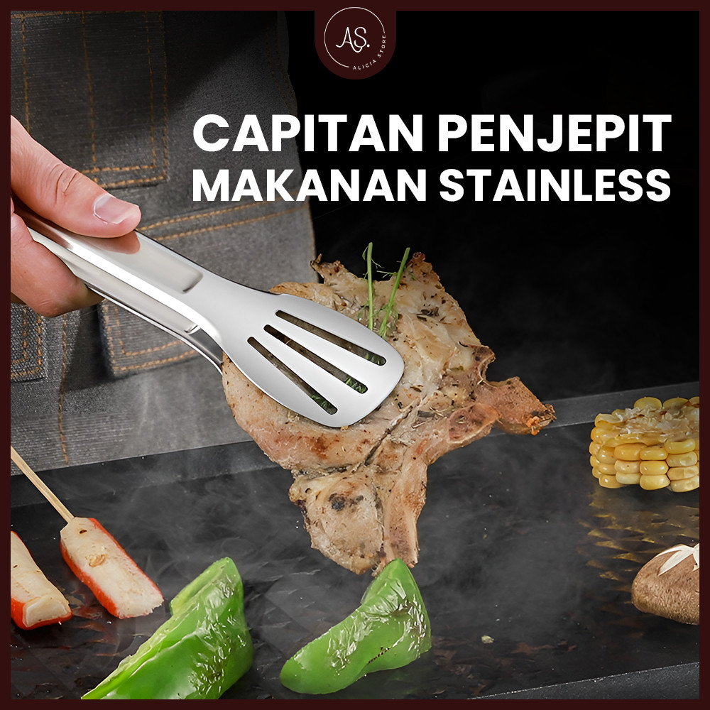 Jual AS Capitan Penjepit Makanan Kue Roti Stainless Serbaguna 7 Inch ...