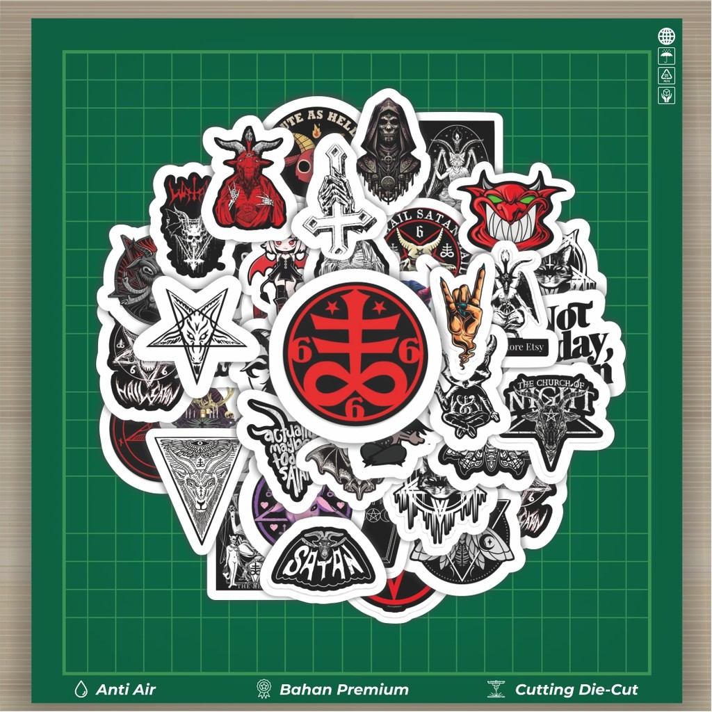 Jual HOT 50 PCS STIKER Stiker Lambang Satanic Stiker Fashion Cars Decal ...