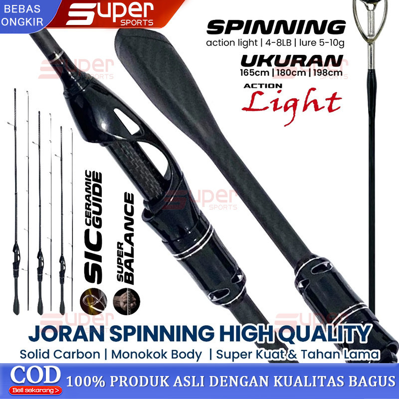 Jual Joran Pancing Spinning & Casting Lure Rod 1.65-1.98M Handle Kit ...