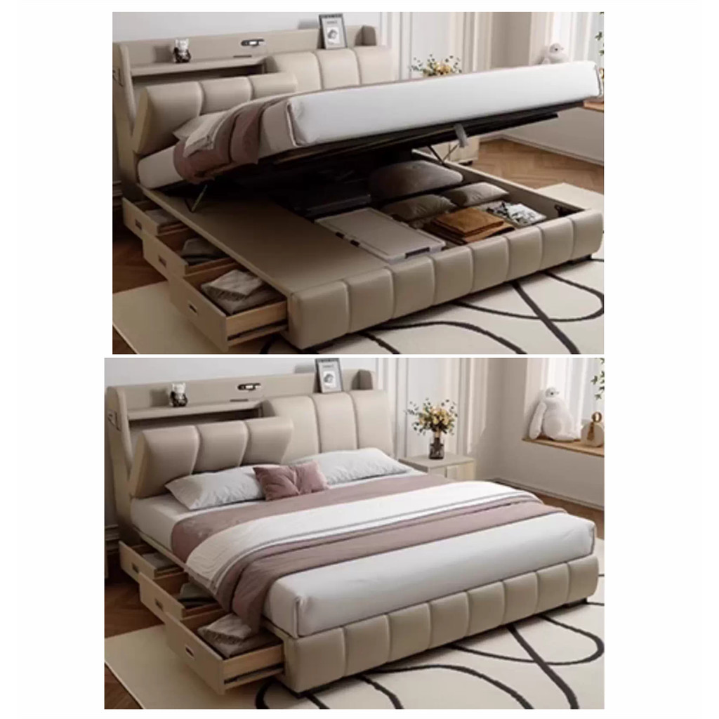 Jual 3825 DIPAN HIDROLIK MODERN BEAM MAHOGANY FOAM KULIT SINTETIS ...