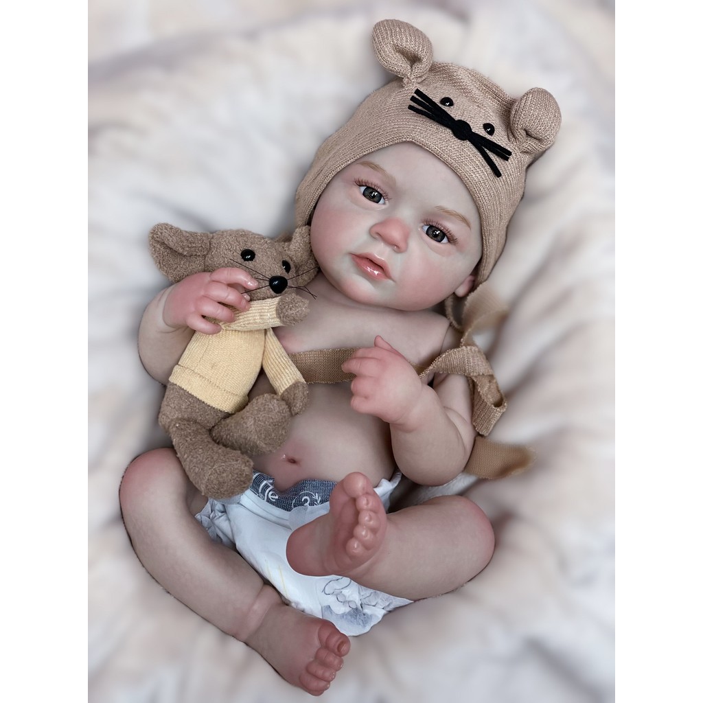 Jual 18-20Inch Washable Reborn Baby Boy With Painted Bald Full Body ...