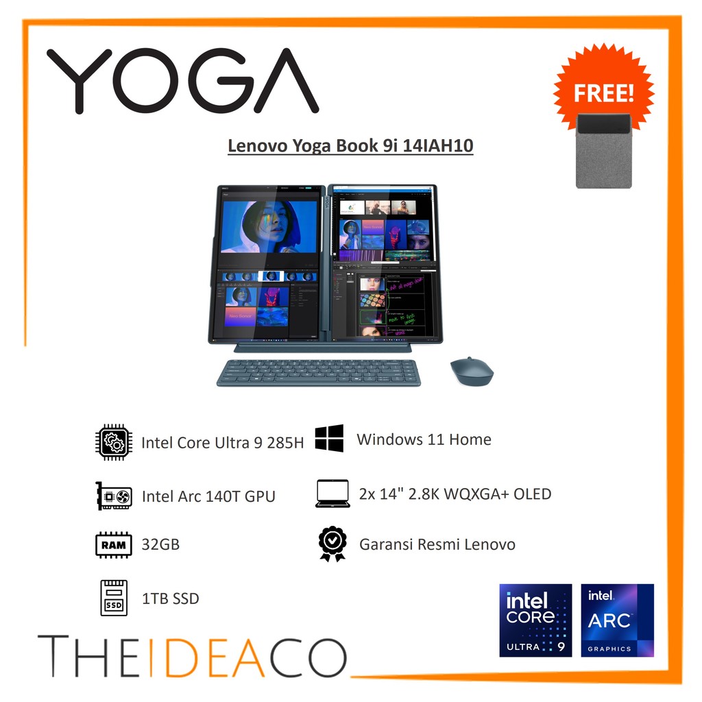 Jual Lenovo Yoga Book 9i 83KJ0025ID Intel Ultra 9 285H 32GB 1TB SSD ...