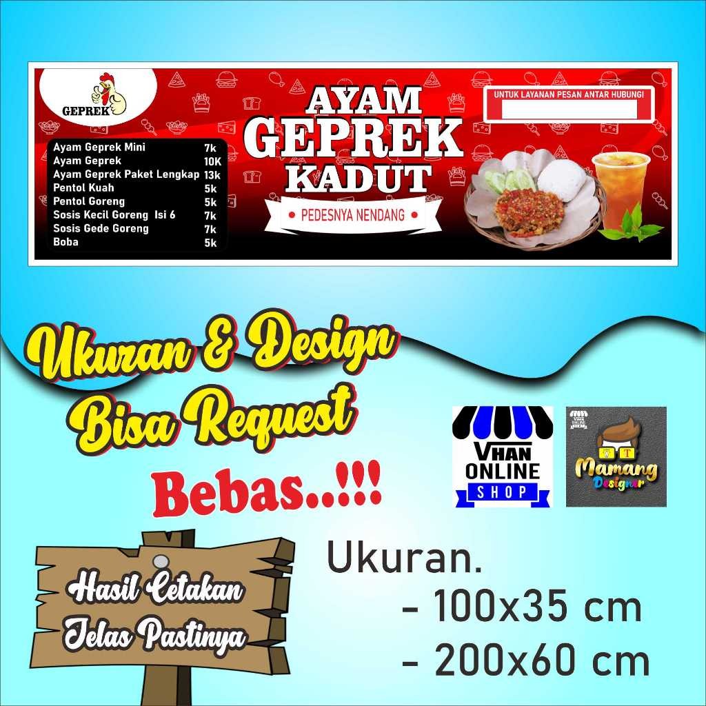 Jual Backdrop Spanduk, Banner, Mmt Jualan Ayam Geprek Untuk Atap, Keren ...