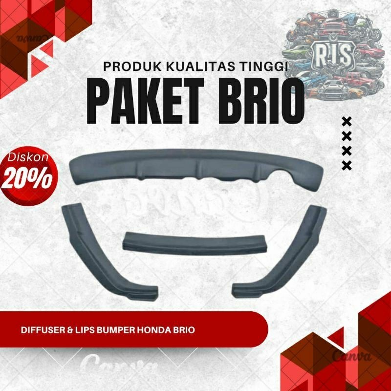 Jual Paket modifikasi mobil Honda Brio OLD LIPS BUMPER + DIFFUSER ...