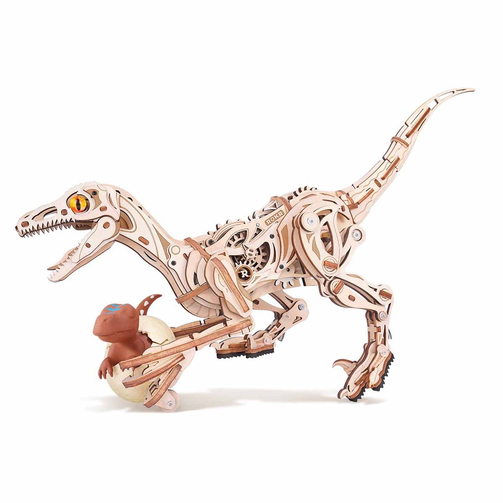 Jual Robotime Rokr Velociraptor Me anical 3D Wooden Puzzle Dynamic ...