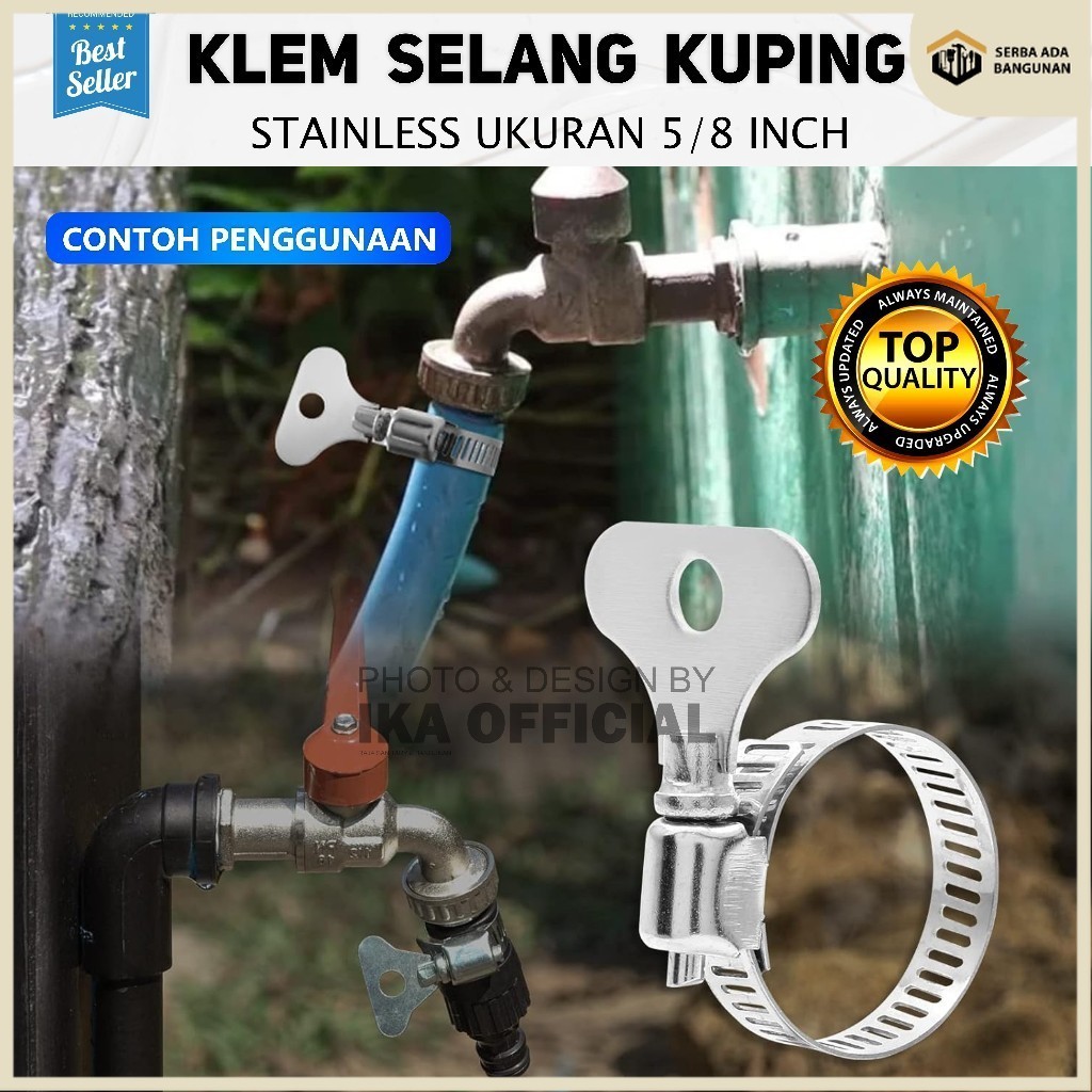 Jual SAB Klem Selang KUPING PUTAR BESI KENMASTER/ Pengunci Selang ...