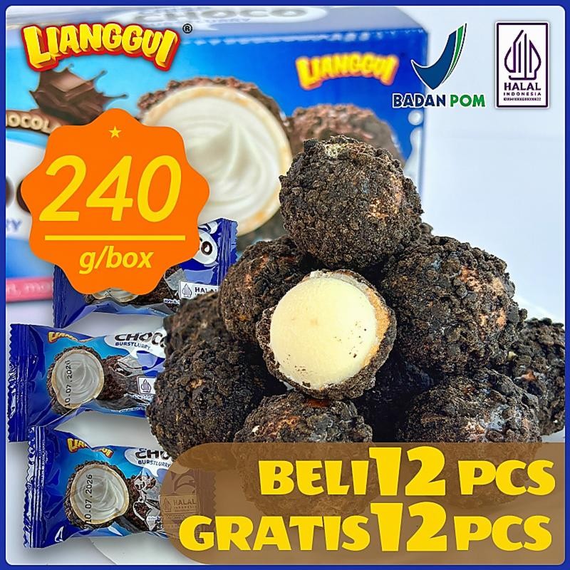 Jual 24pcs Lianggui Wafer Ball Coklat Crispy Lumer Cemilan Viral Snack ...