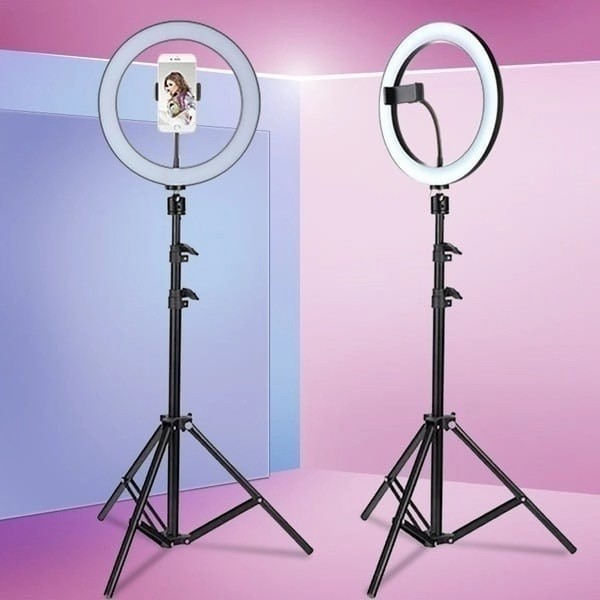 Jual [PROMO] Ring Light 26cm + Tripod 2.1m - Lampu Makeup - Lampu ...