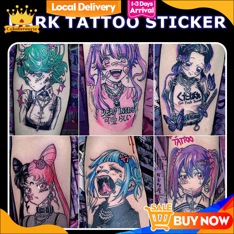 Jual COD Stiker Tato Tato Temporer Tahan Lama Air Gaya Gelap Stiker ...