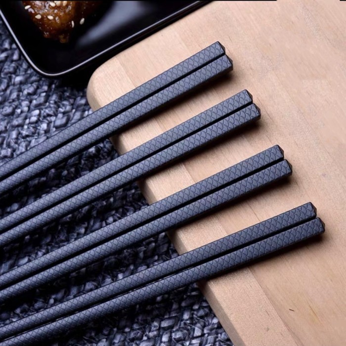Jual Sumpit Alloy Warna Hitam Motif Sisik Ikan (27cm) (1 Pasang ...