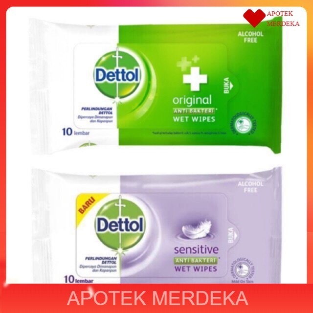 Jual Dettol Wet Wipes Tissue Basah 10's / Dettol Originil Tisu Tissue ...