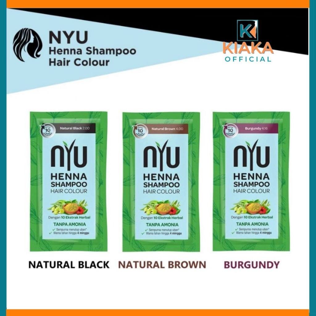 Jual NYU Shampoo Hair Colour Henna Shampo Pewarna Rambut Tanpa Amonia ...