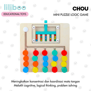 Jual LILIBOO CHOU Mainan Edukasi Anak Montessori Kayu Mini Puzzle Logic ...