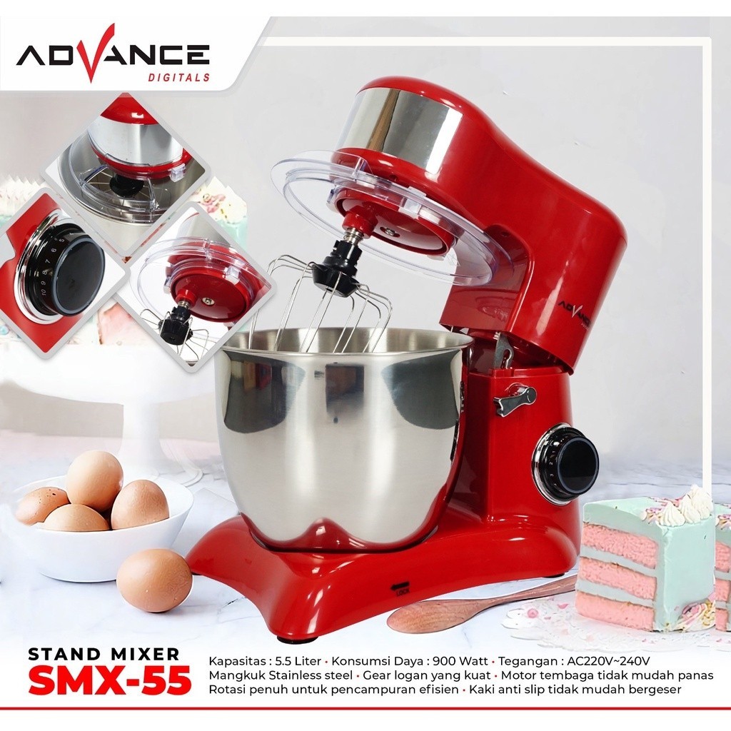 Jual [BISA COD] Standing Mixer Jumbo SMX-55 RED Standing Mixer Advance ...