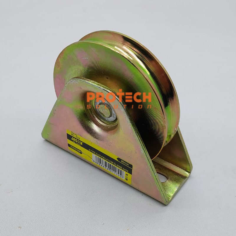 Jual JASON Roda Pagar besi Rel galvanis gate wheel 80mm U Bulat 8cm ...
