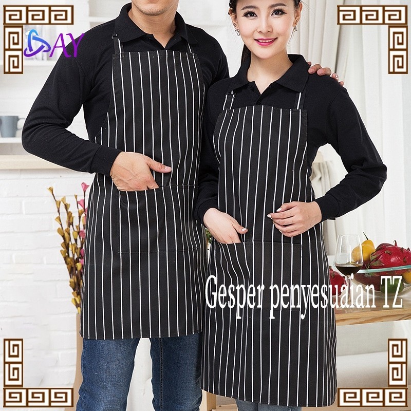 Jual Chef Wear Apron/Celemek Full Stripe/Chef Series/Full Panjang Apron ...