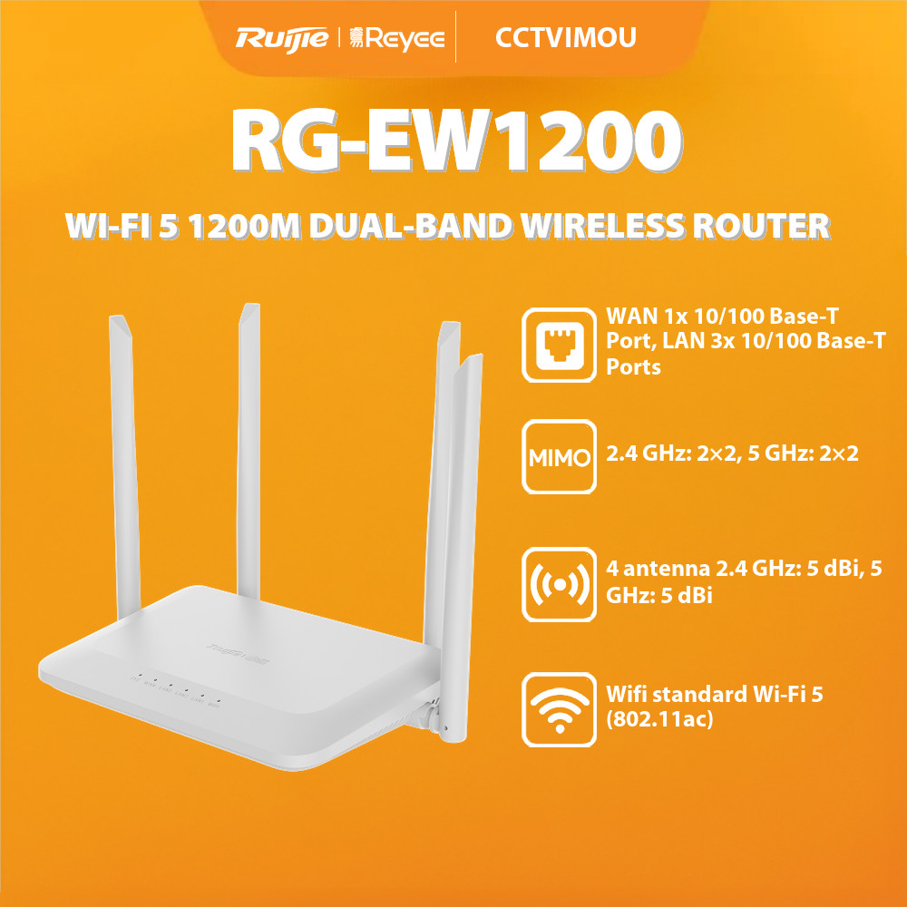 Jual RUIJIE REYEE RG-EW1200 WI-FI 5 1200M DUAL-BAND WIRELESS ROUTER ...