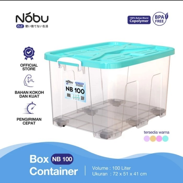 Jual Nobu Container Box + Roda 100l / Kotak Penyimpanan 100 liter NB100 ...